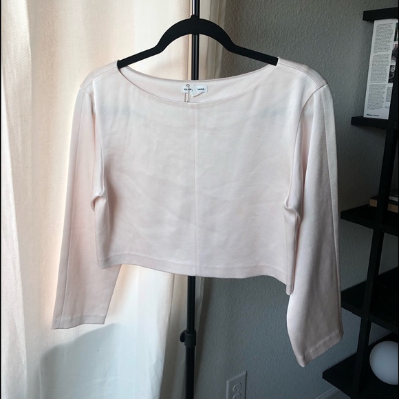 Club Monaco | Tops | Club Monaco Baby Pink Cropped Blouse | Poshmark